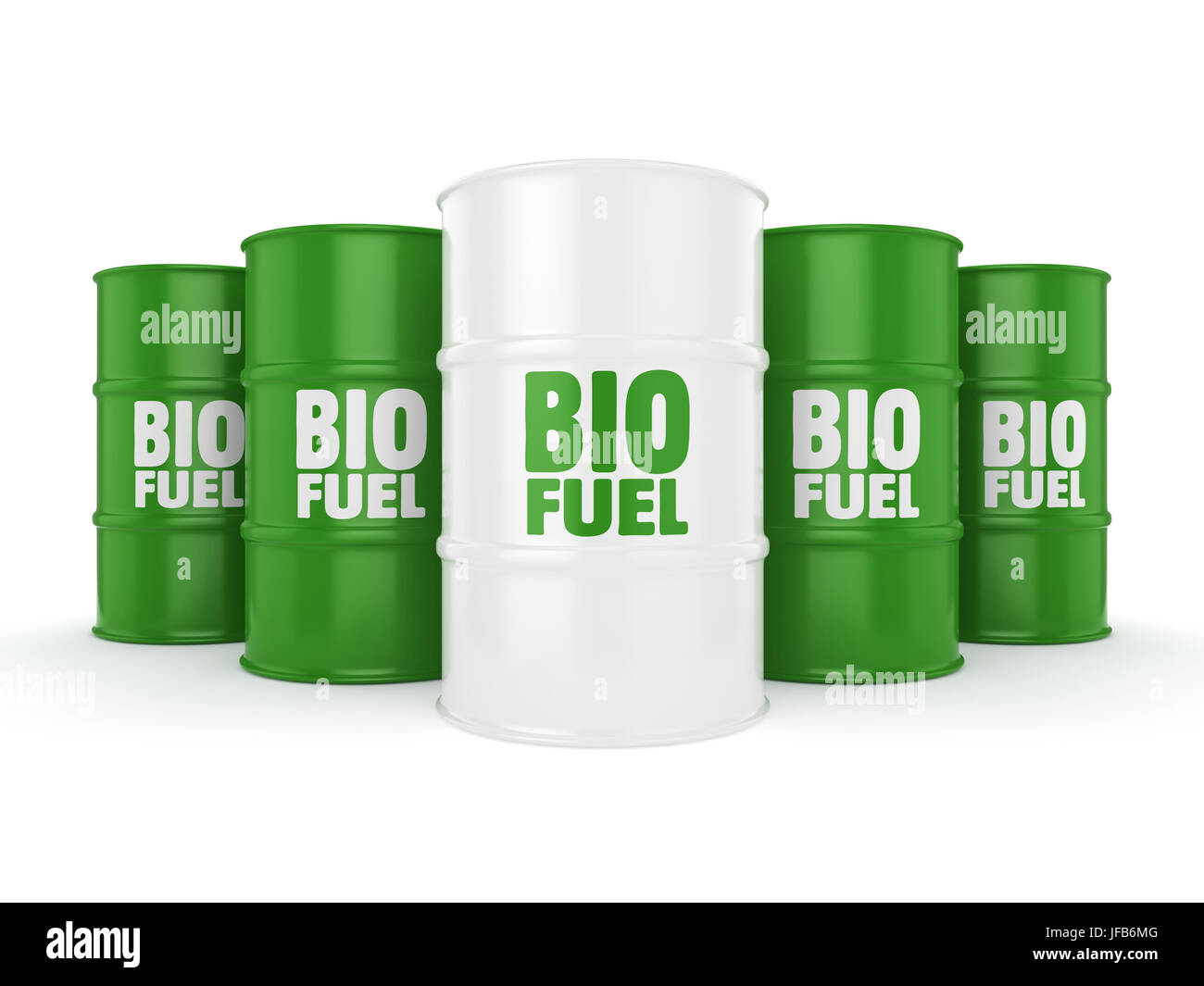 3D rendering barrels of biofuels Stock Photo - Alamy