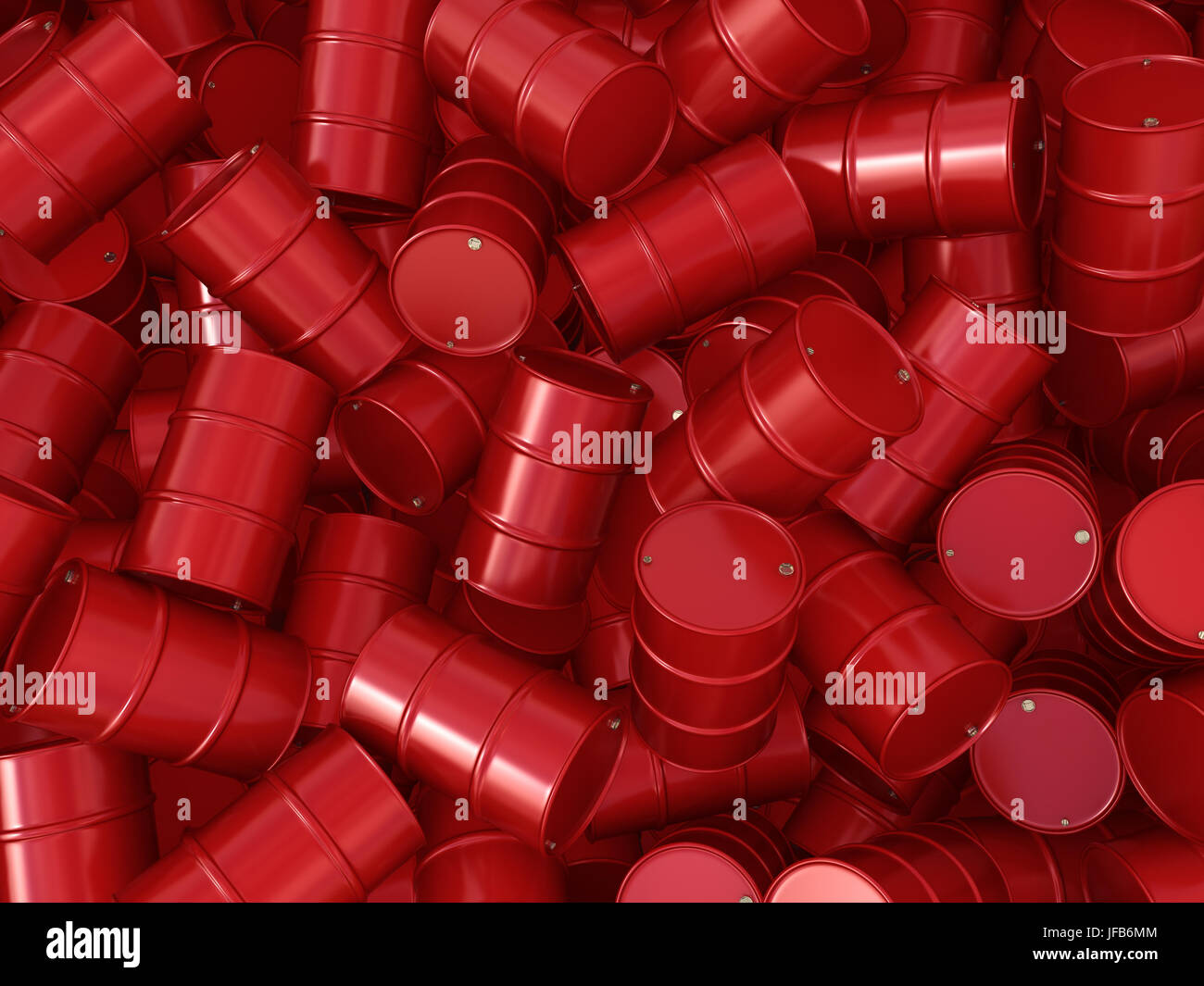 3D rendering red barrels Stock Photo - Alamy