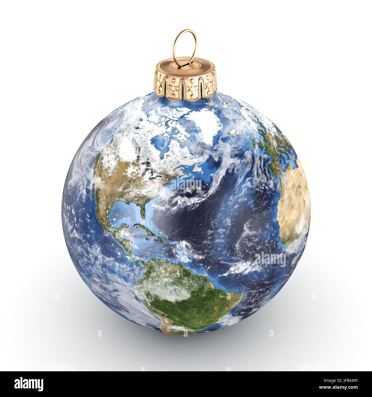 3D rendering Christmas ball Planet Earth Stock Photo - Alamy