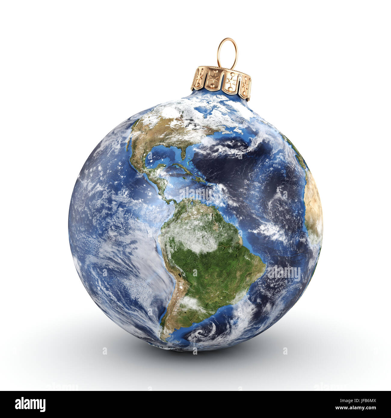 3D rendering Christmas ball Planet Earth Stock Photo - Alamy