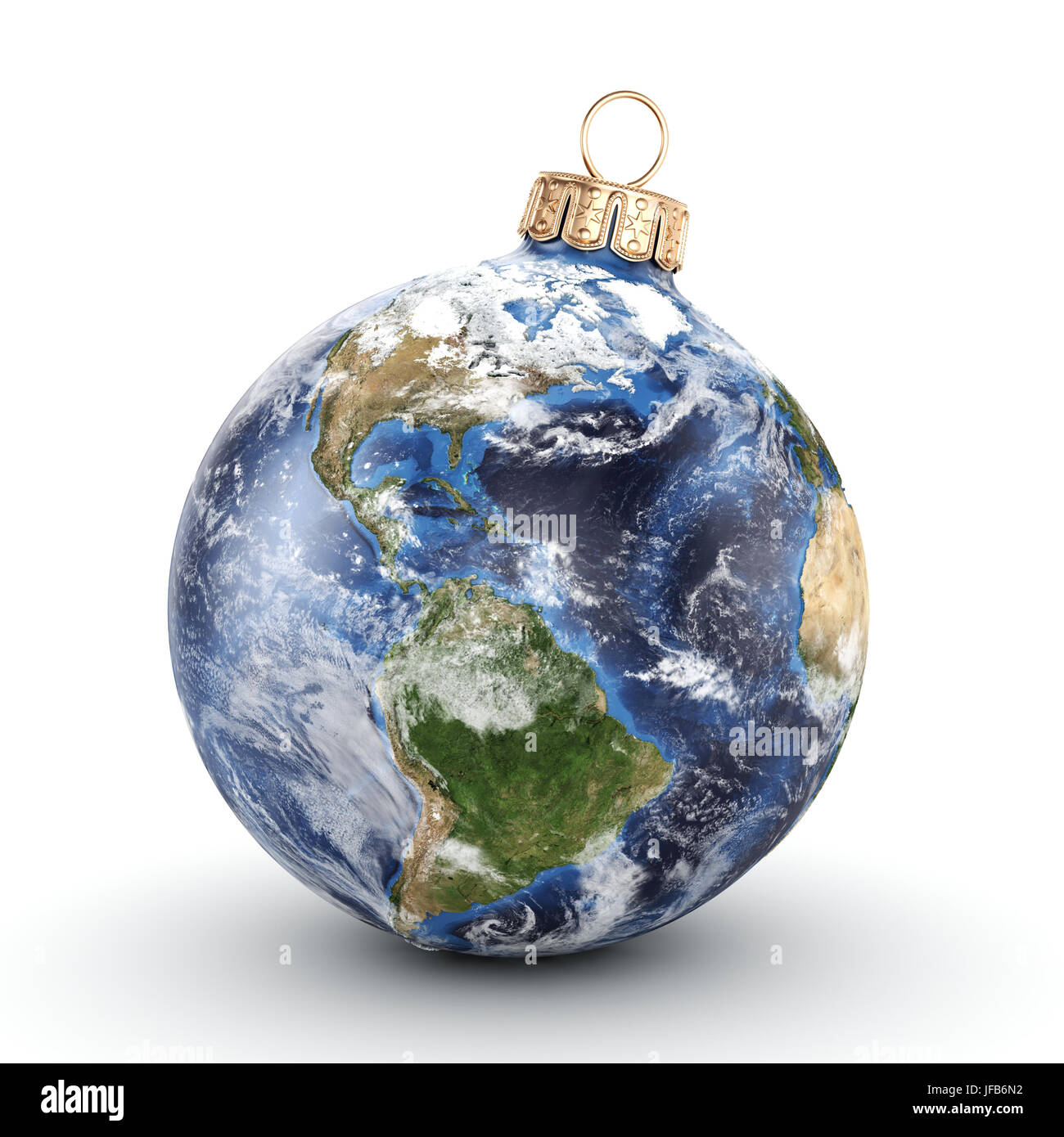 3D rendering Christmas ball Planet Earth Stock Photo - Alamy