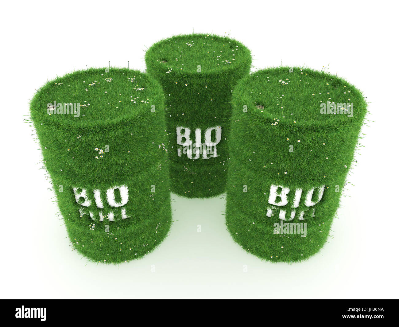 3D rendering barrels of biofuels Stock Photo - Alamy