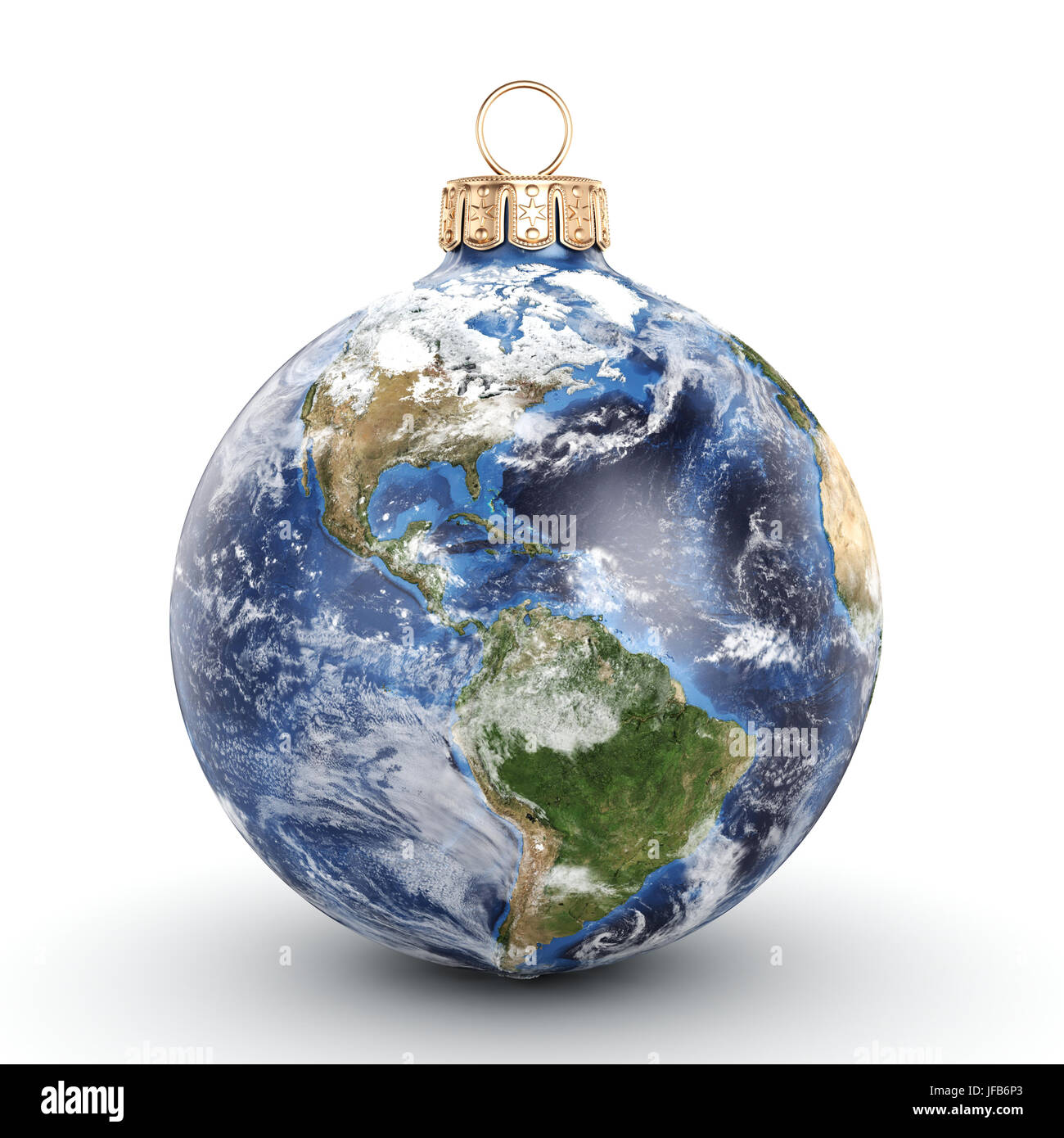 3D rendering Christmas ball Planet Earth Stock Photo - Alamy