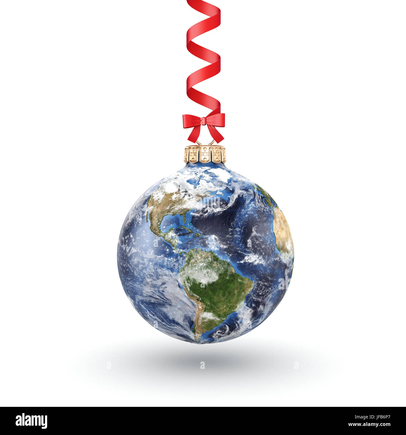 3D rendering Christmas ball Planet Earth Stock Photo - Alamy