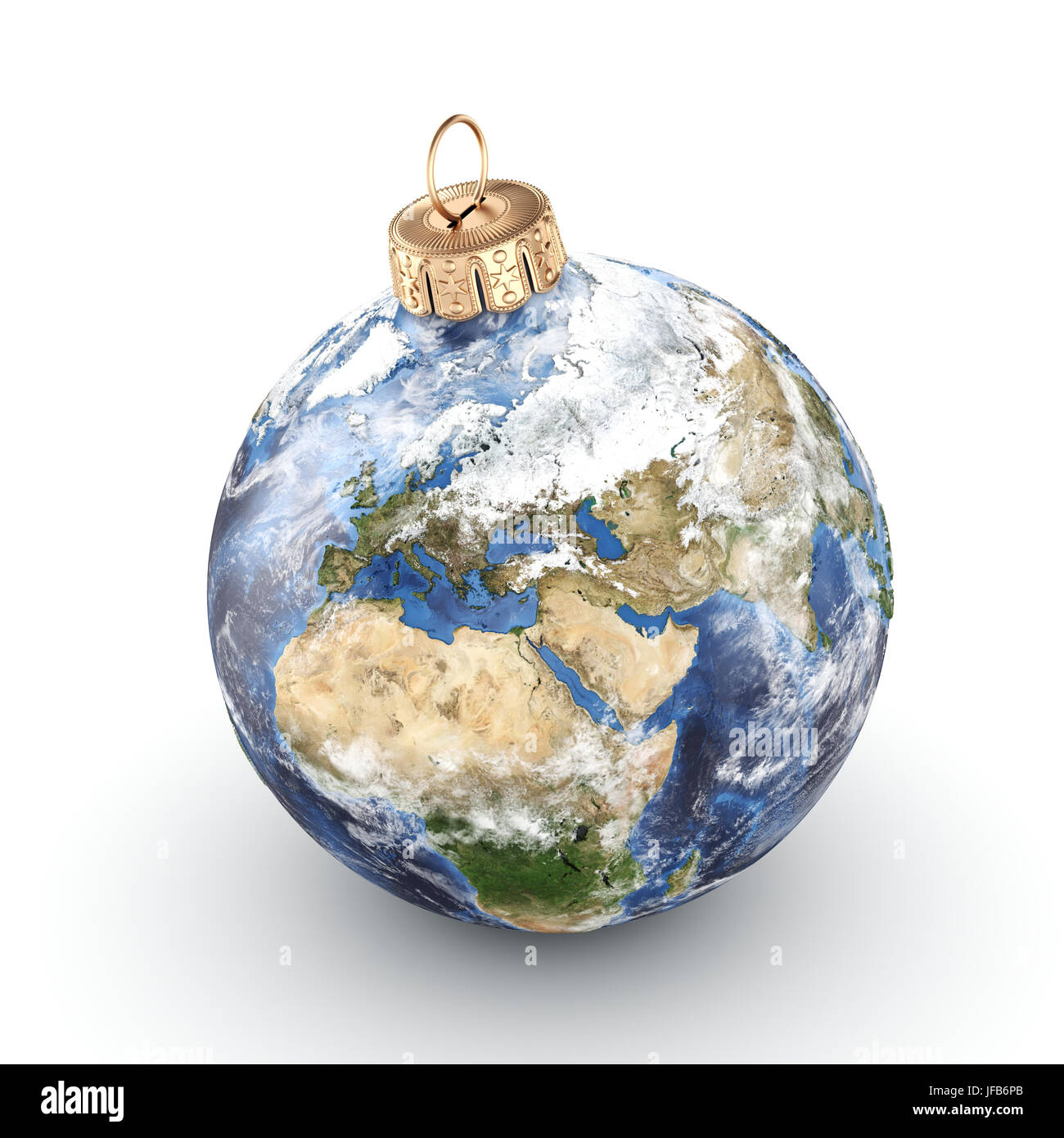 3D rendering Christmas ball Planet Earth Stock Photo - Alamy