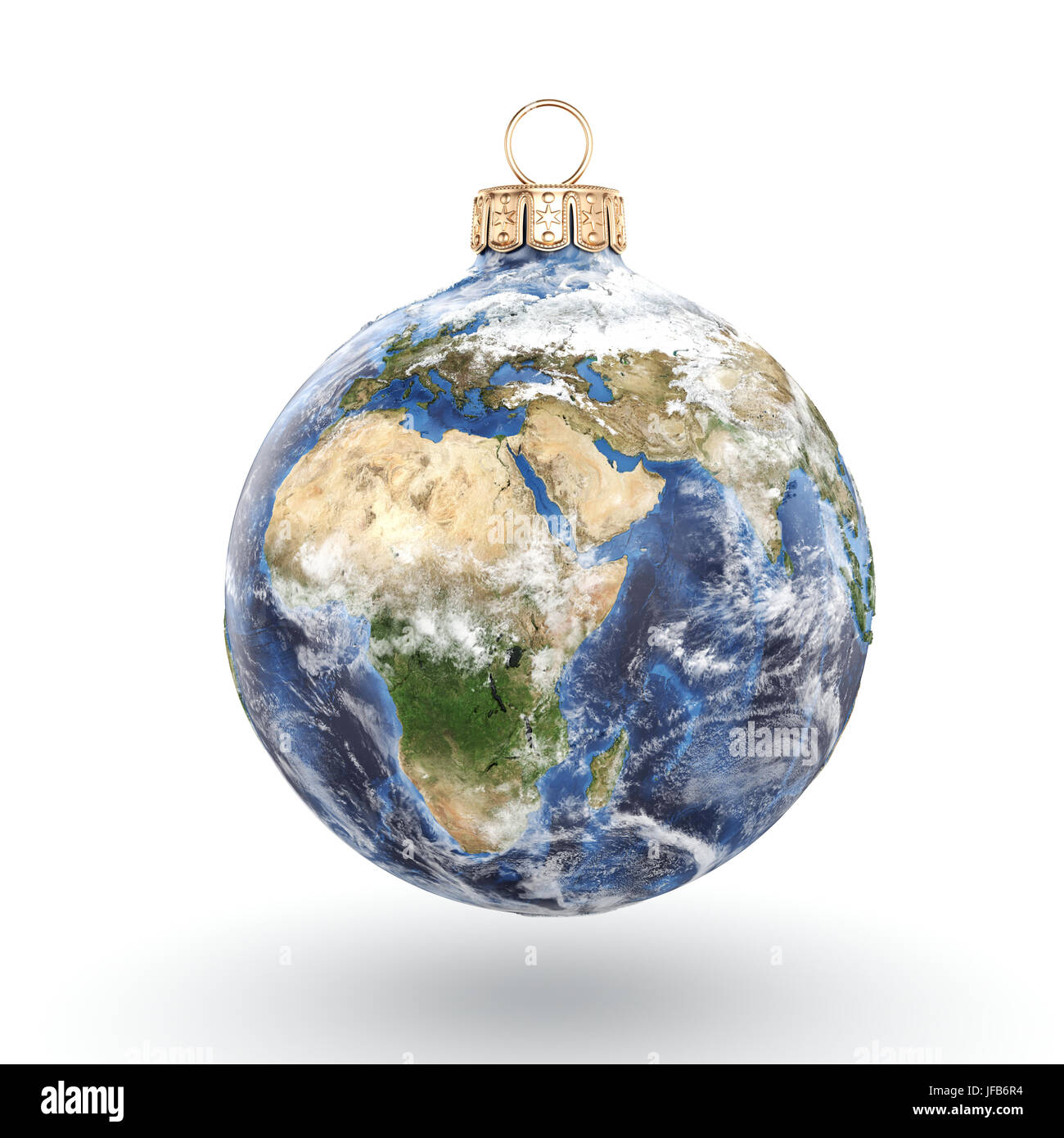 3D rendering Christmas ball Planet Earth Stock Photo - Alamy