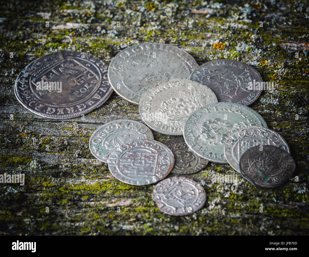 old metal coins Stock Photo - Alamy
