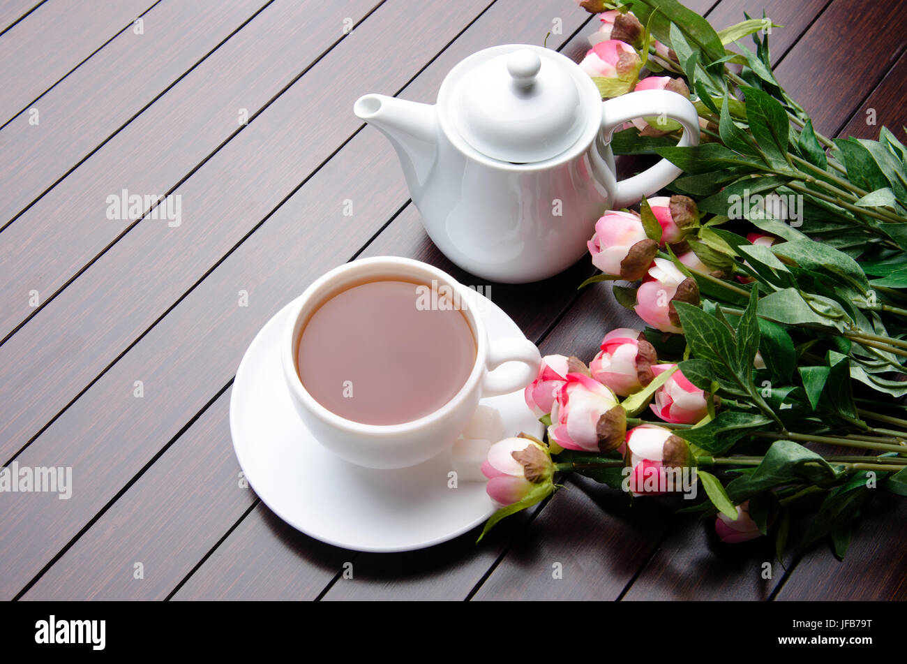 Cup of tea in catering concept Stock Photo - Alamy