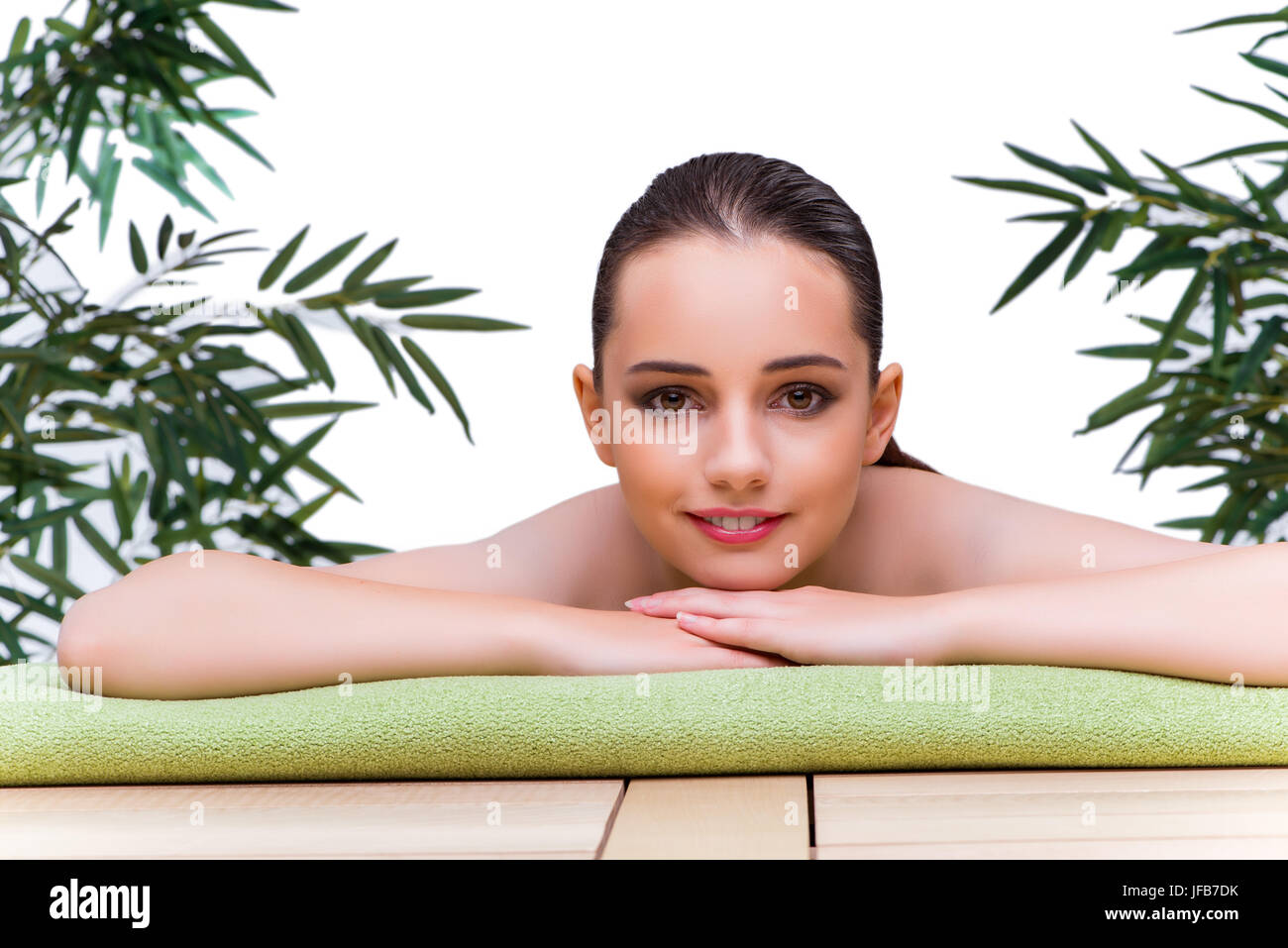 Young woman enjoying spa treatment Stock Photo - Alamy