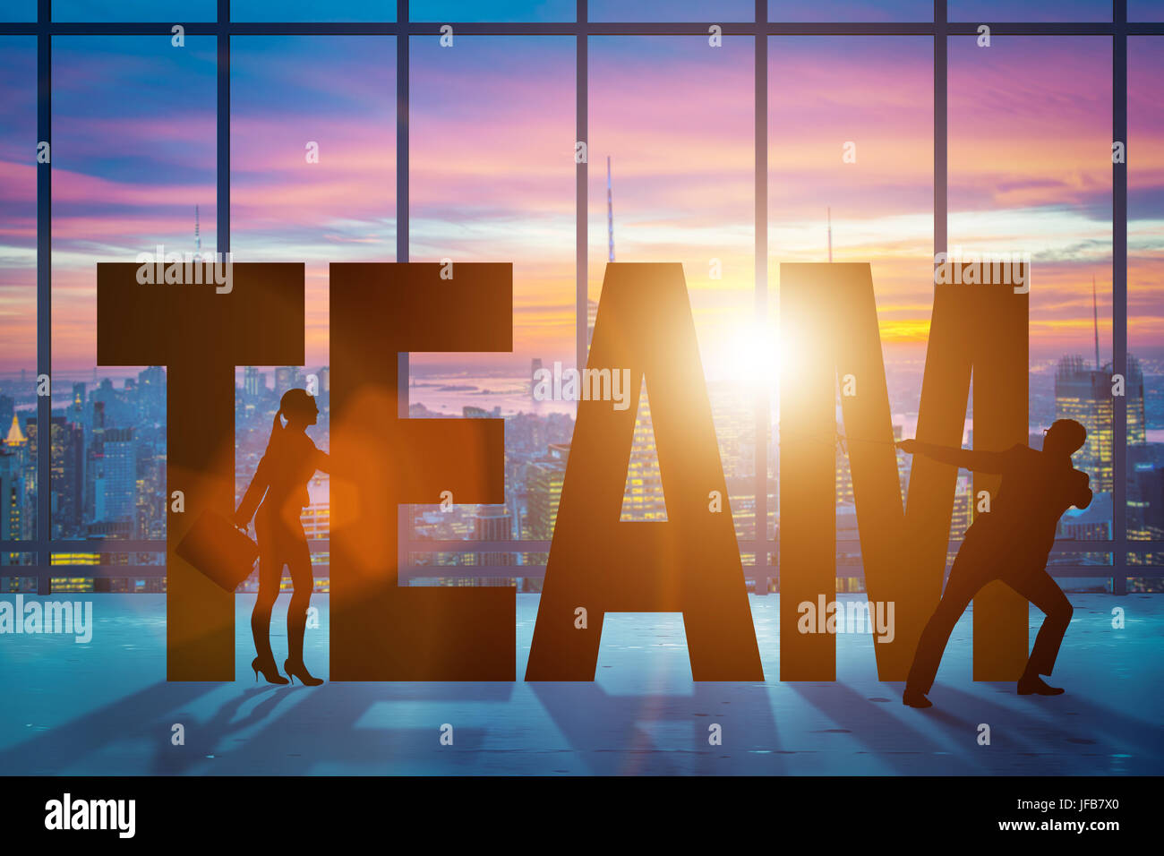 Teamwork concept with the word team Stock Photo - Alamy