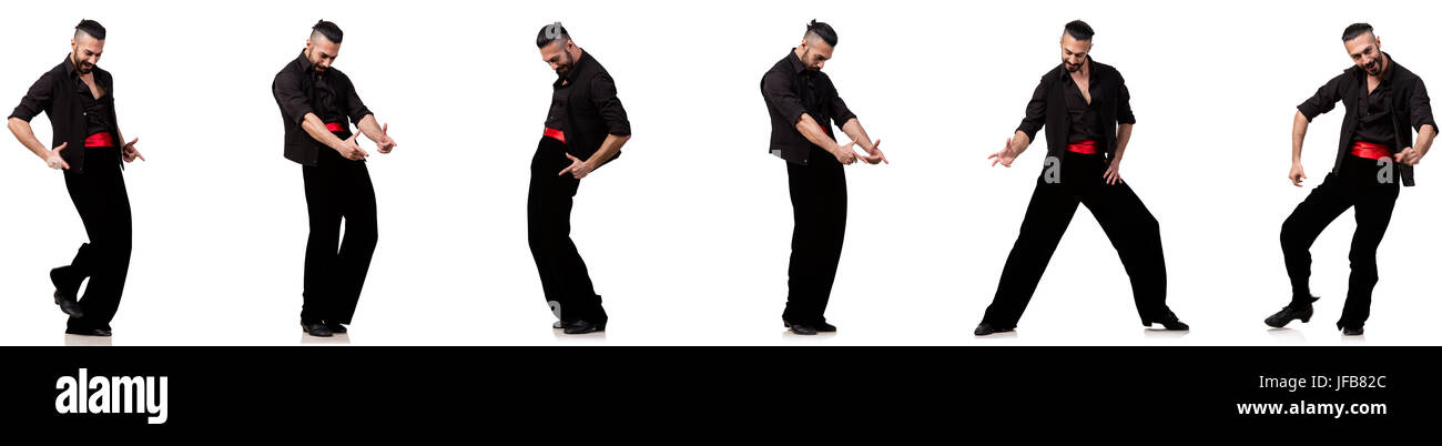Spanish dancer in various poses on white Stock Photo - Alamy