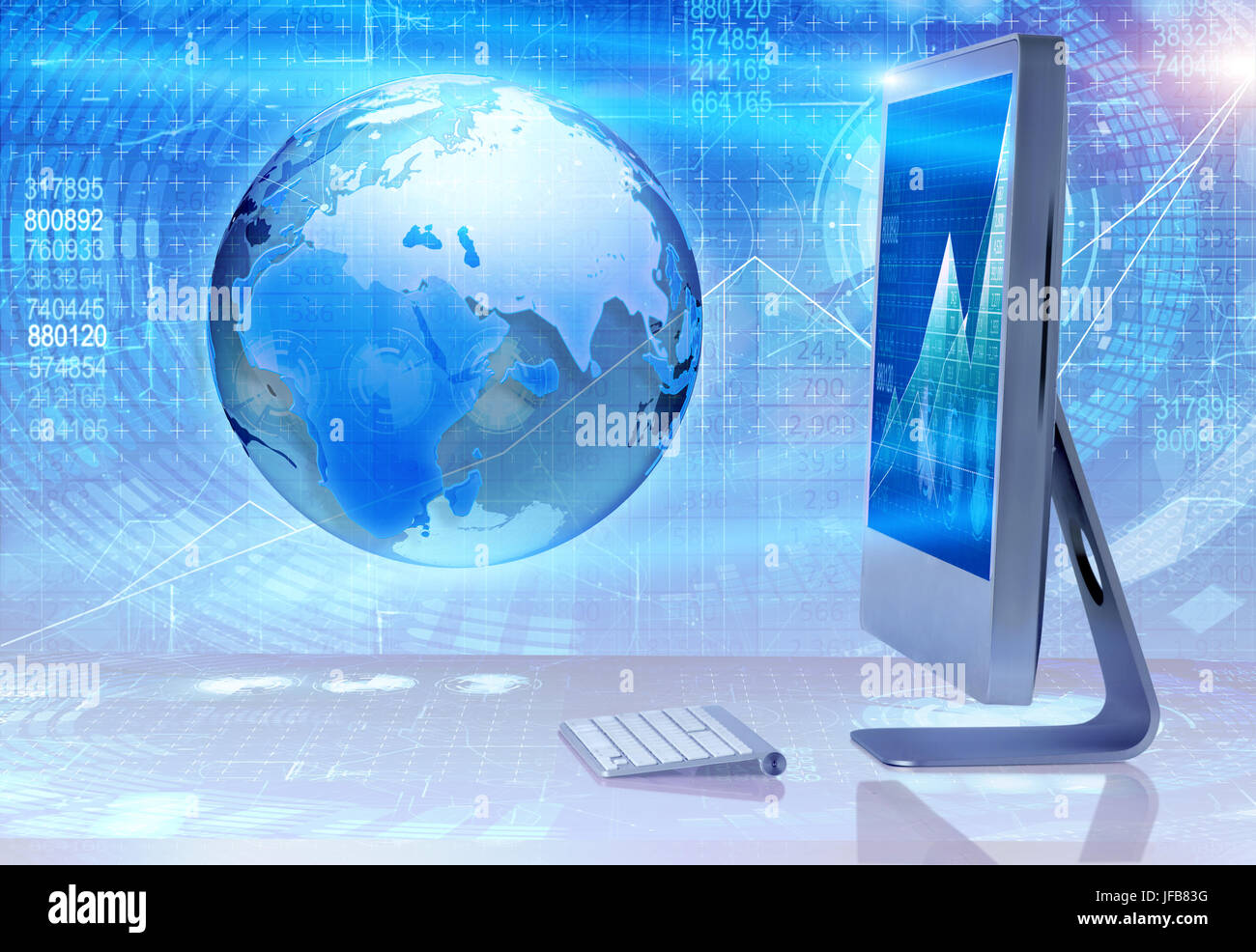 Computer screen in business concept Stock Photo - Alamy