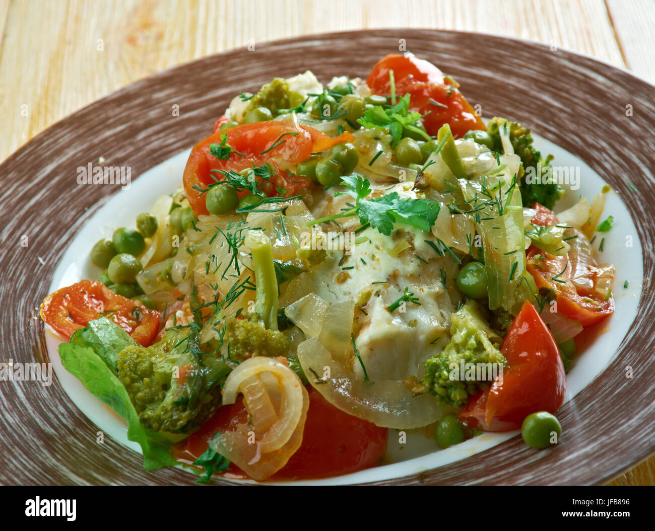 Baked Cod Provencal Stock Photo - Alamy