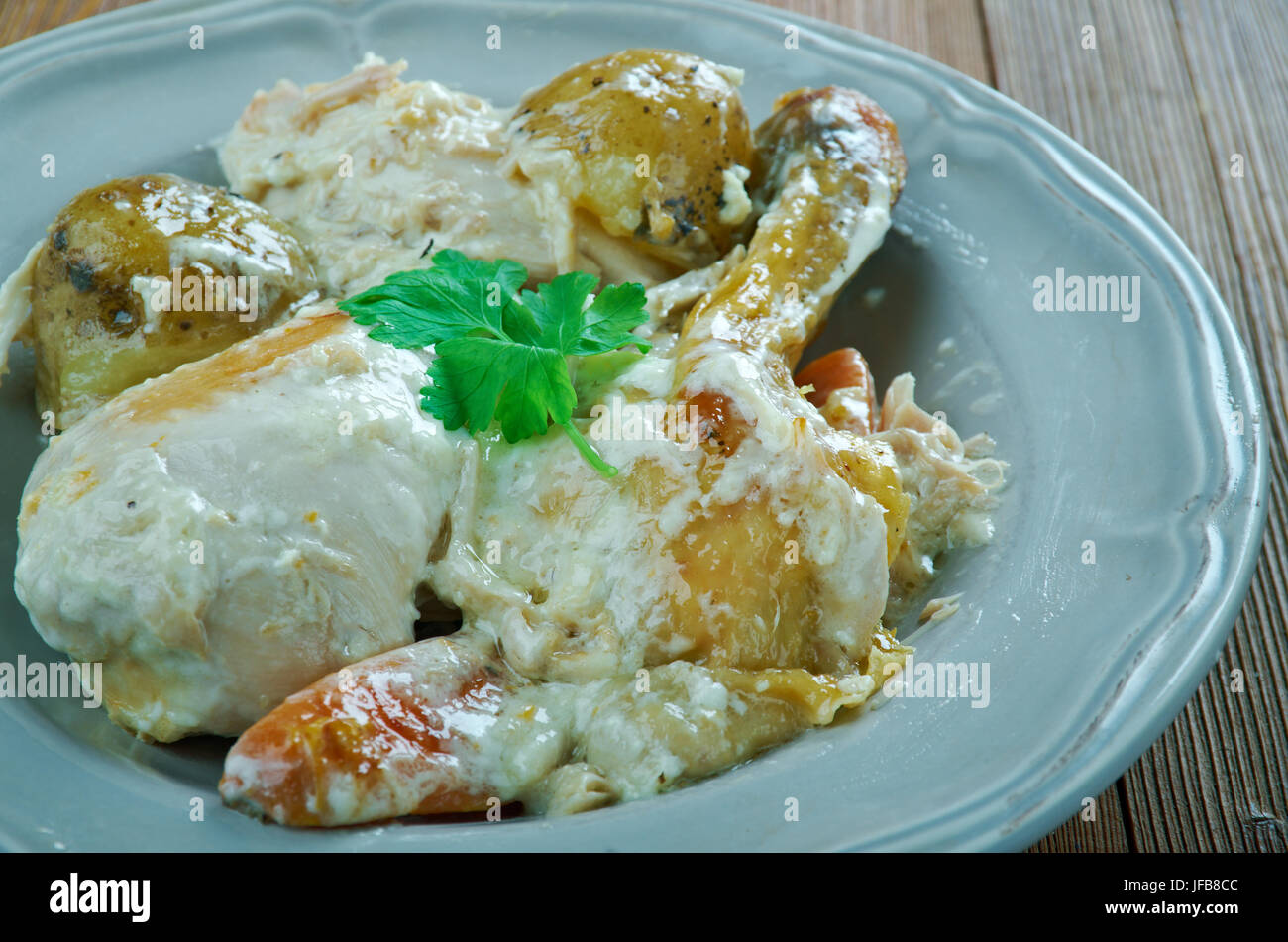 Rustic Chicken Slow Cooker Stew Stock Photo - Alamy