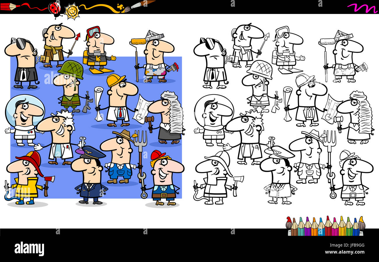 Cartoon people occupations characters set High Resolution Stock ...
