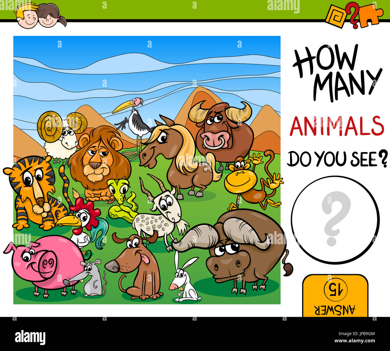 count animals game for kids Stock Photo - Alamy