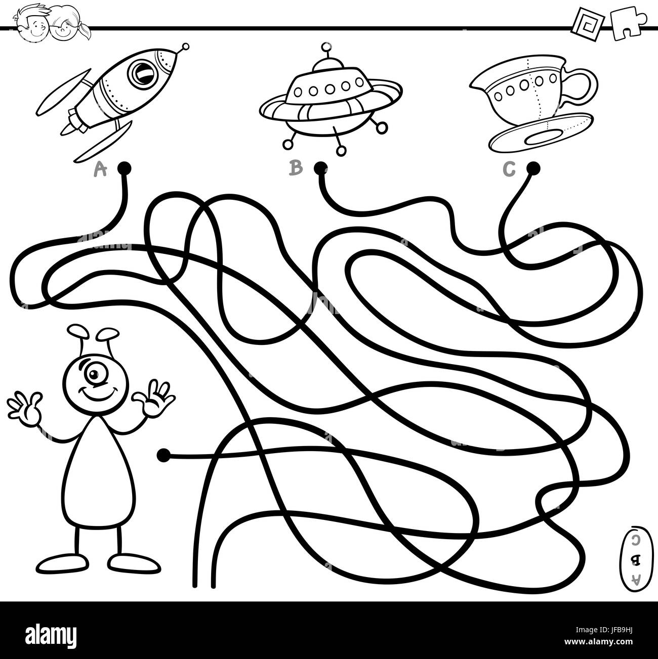 maze game coloring page Stock Photo - Alamy maze game coloring page Stock Photo - Alamy