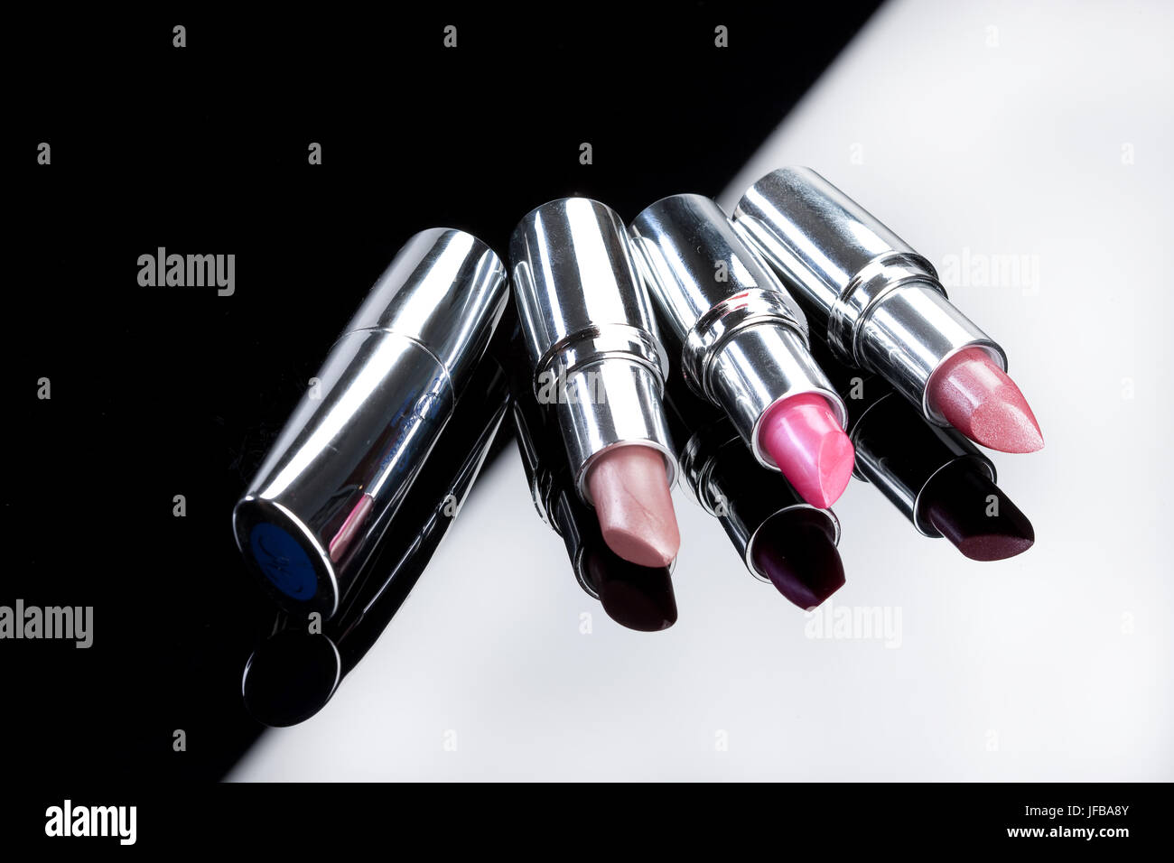 Metal Tubes With Lipstick Stock Photo - Alamy