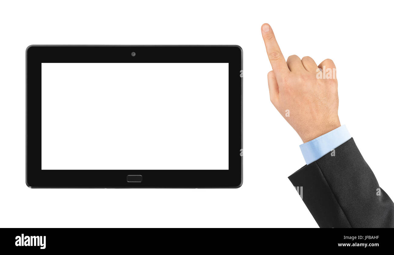 Hand and touchpad pc Stock Photo - Alamy