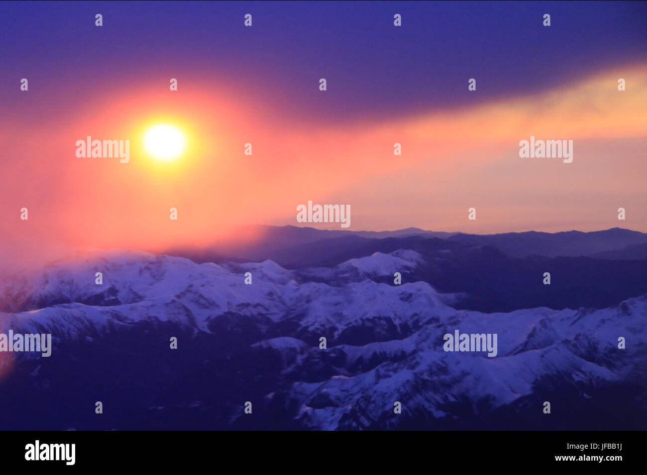 Aerial alps sunset hi-res stock photography and images - Alamy