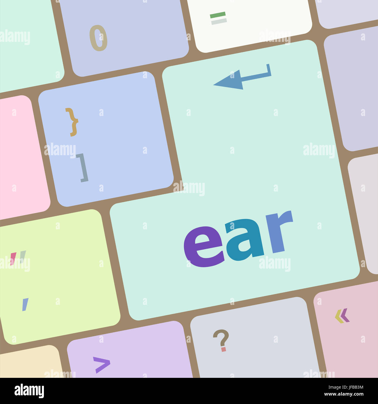ear button on computer pc keyboard key Stock Photo - Alamy