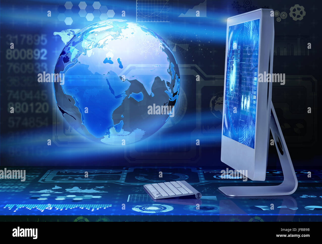 Computer screen in business concept Stock Photo - Alamy