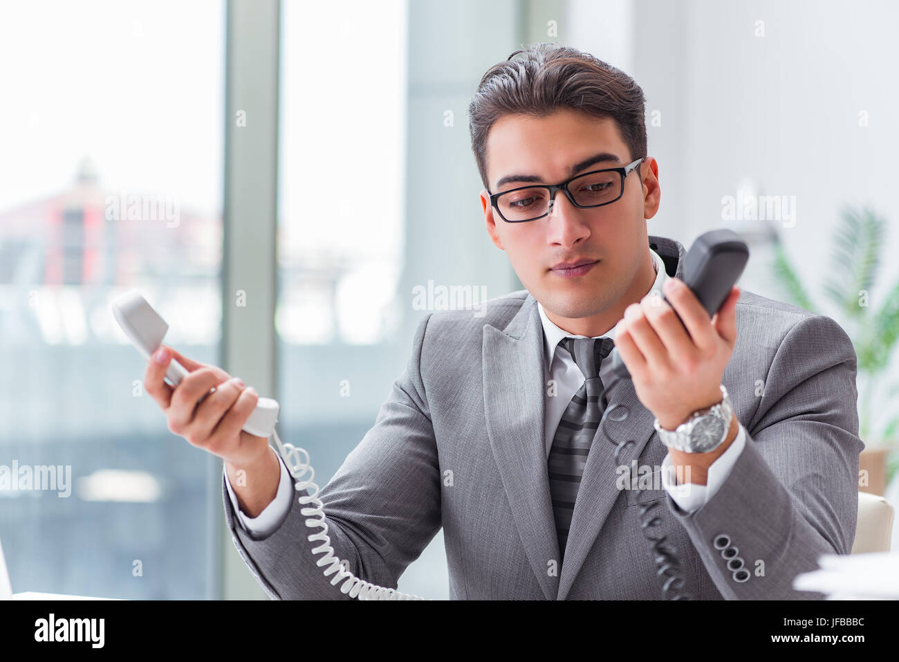 Angry call centre operator hi-res stock photography and images - Alamy