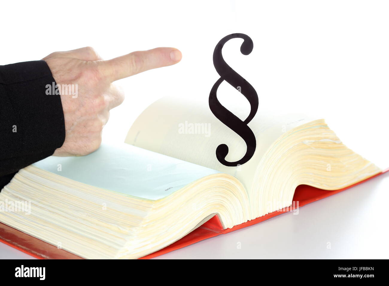 Fingerzeig auf Paragraf Stock Photo - Alamy