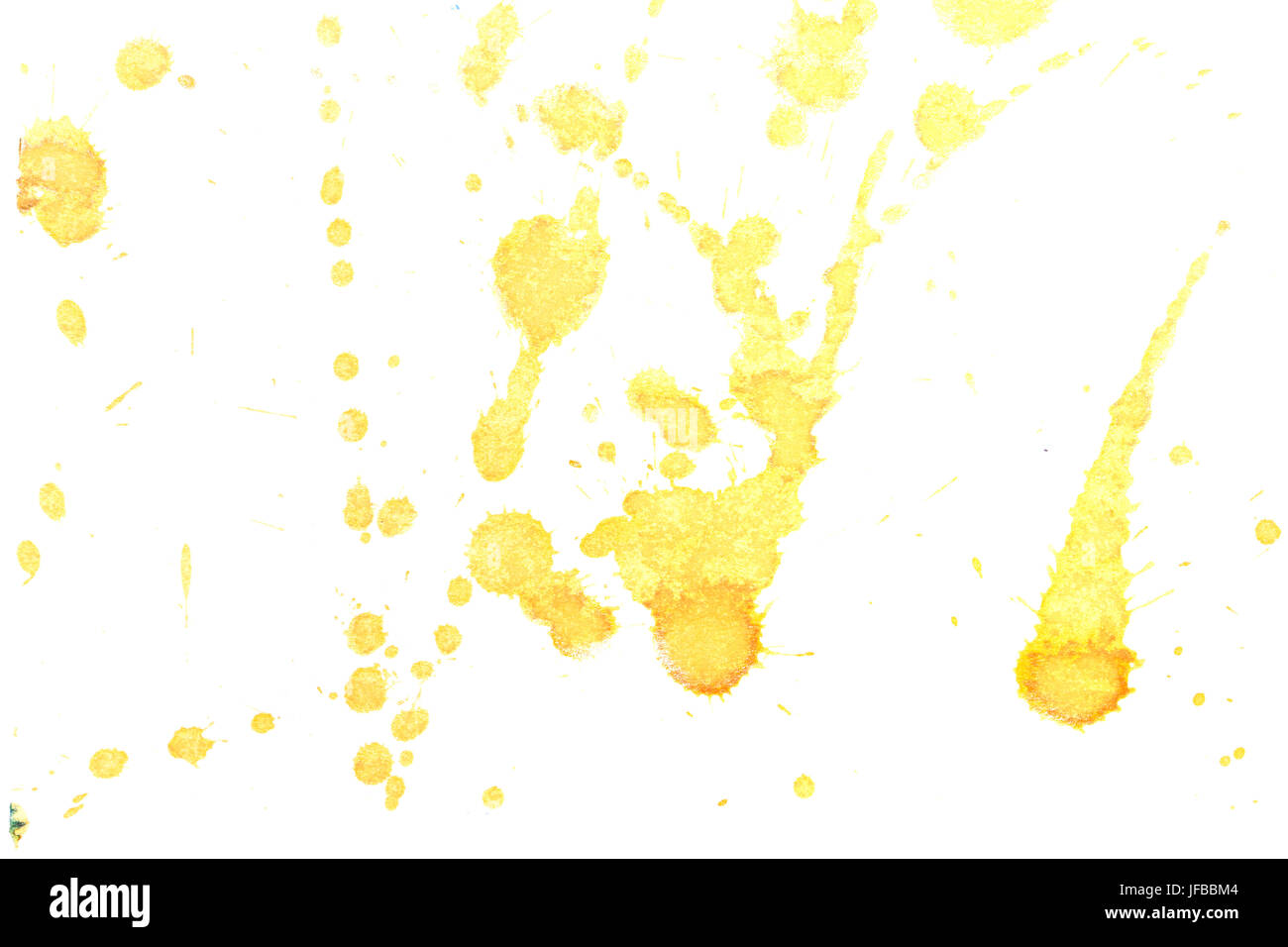 Abstract yellow ink splash. Ink blots. Elements of design. The water ...