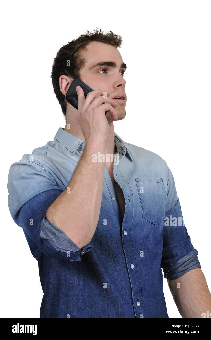 Man on a Cell Phone Stock Photo - Alamy