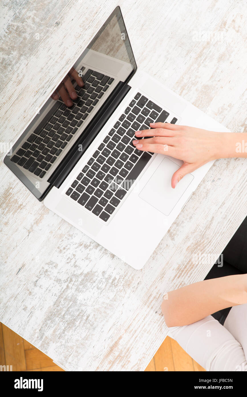 Working on the Laptop Stock Photo - Alamy