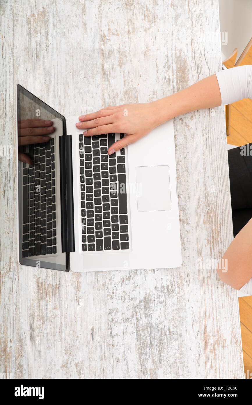 Working on the Laptop Stock Photo - Alamy