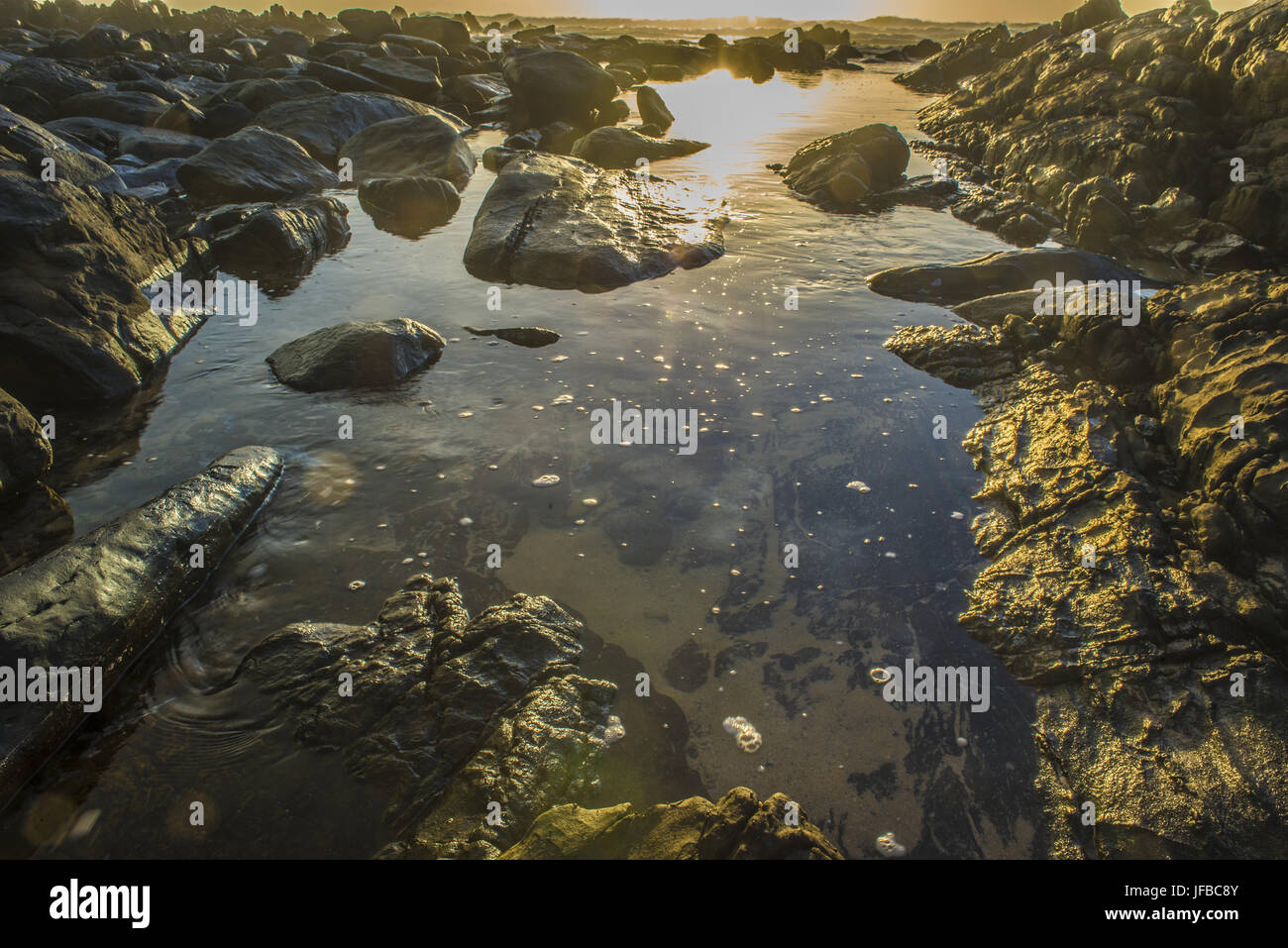 Tidal Pool at Sunset Stock Photo - Alamy