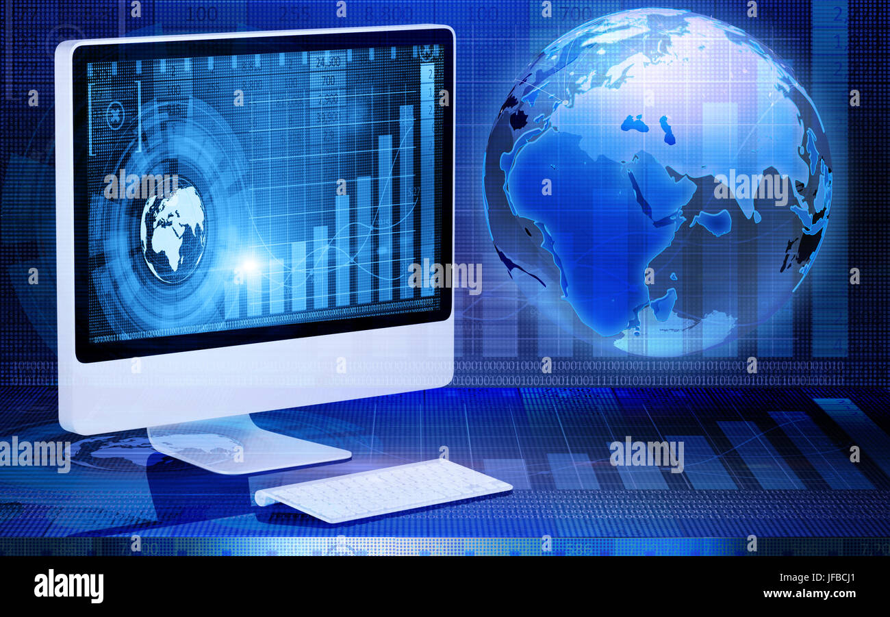 Computer screen in business concept Stock Photo - Alamy
