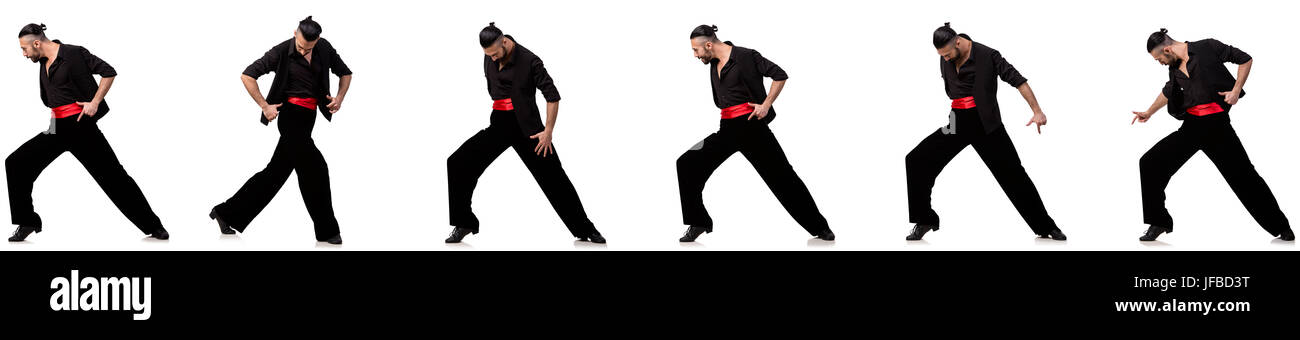 Spanish dancer in various poses on white Stock Photo - Alamy