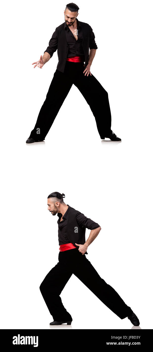 Spanish dancer in various poses on white Stock Photo - Alamy