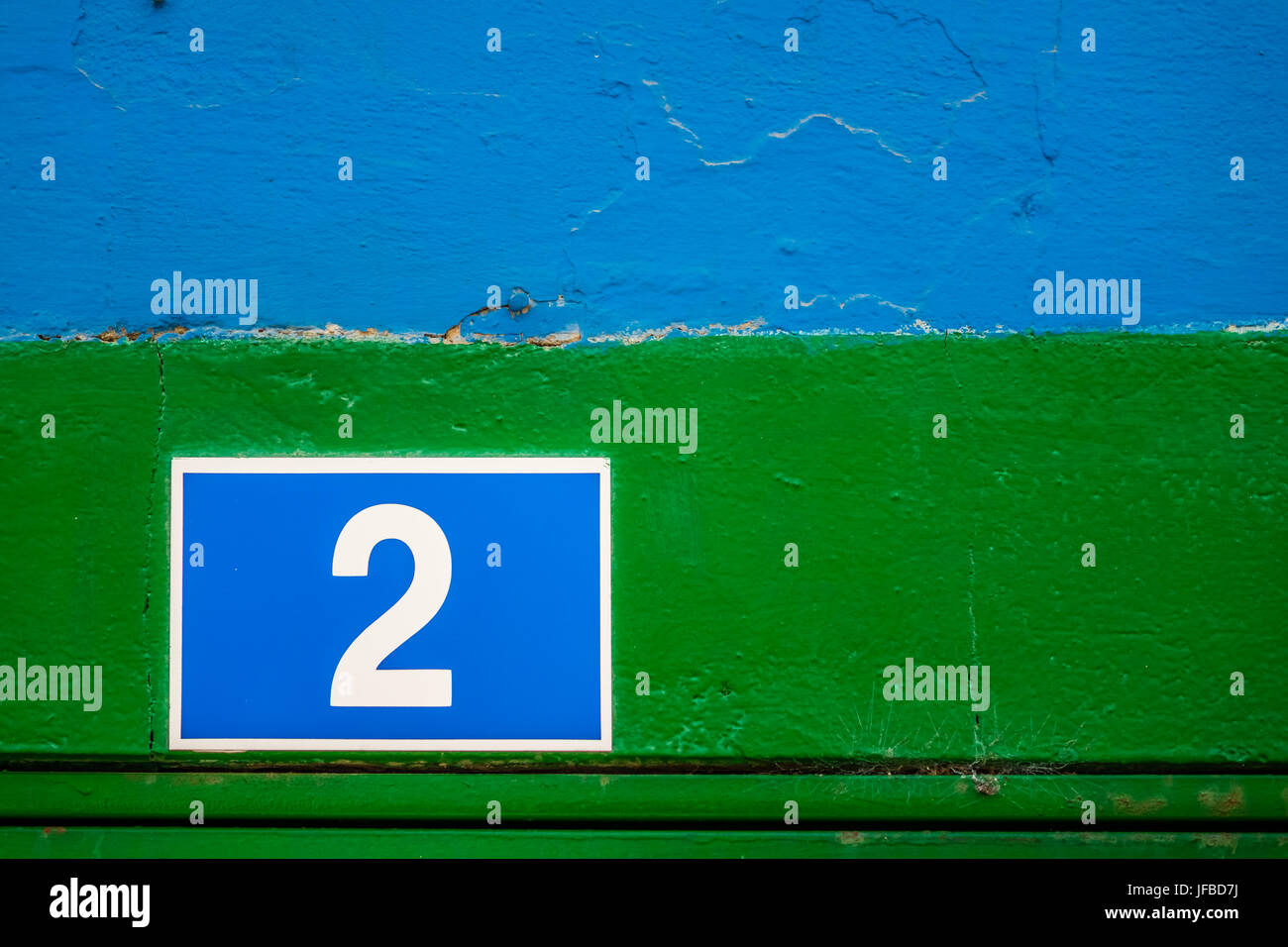 Number two plaque Stock Photo - Alamy