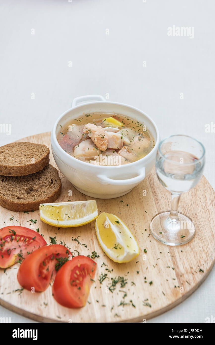 Russian traditional fish soup Stock Photo - Alamy