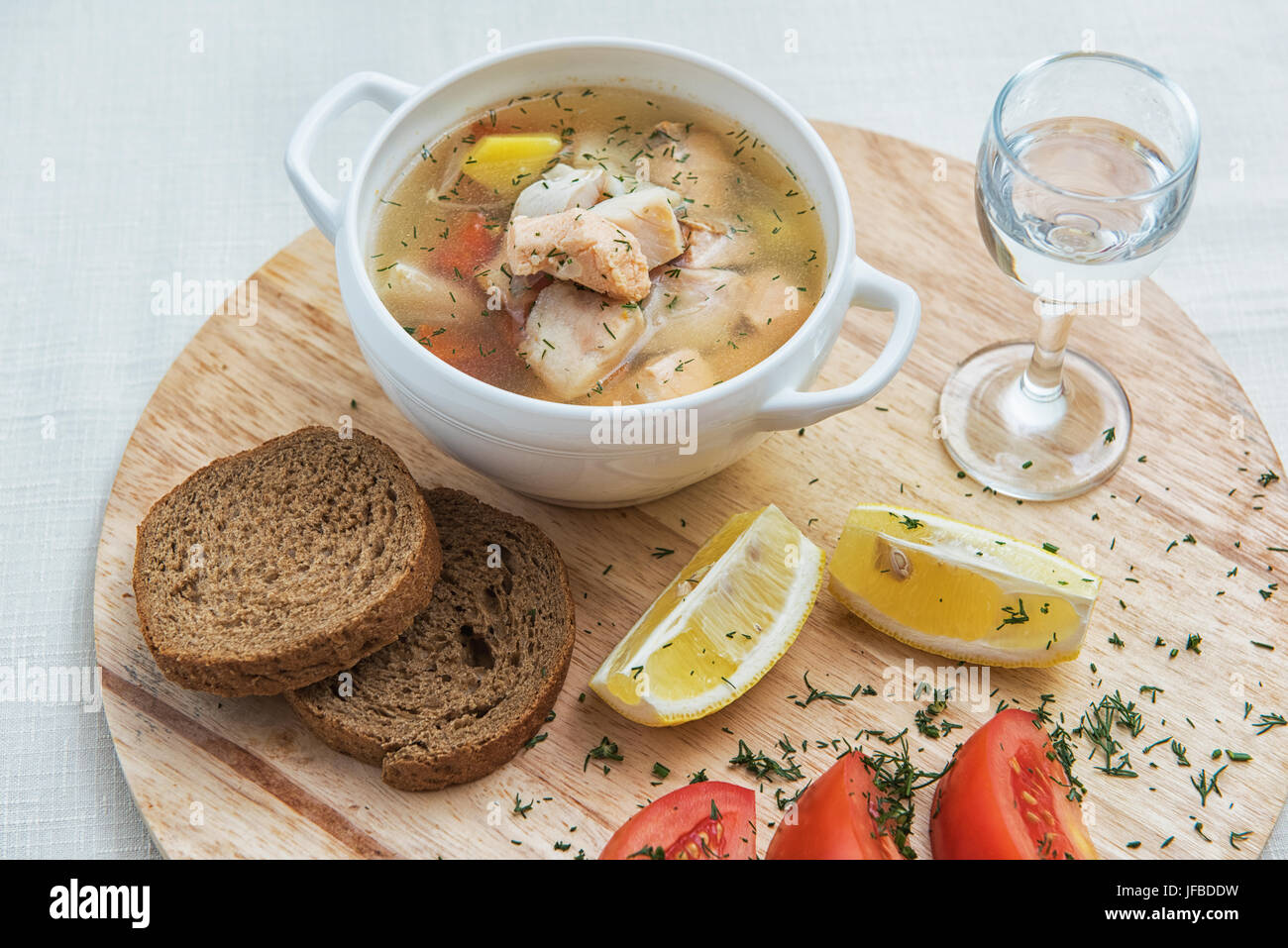 Russian traditional fish soup Stock Photo - Alamy