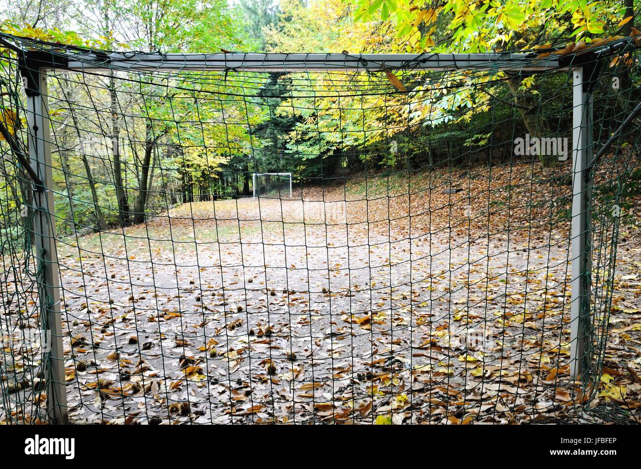 The small football field in the forest Stock Photo - Alamy