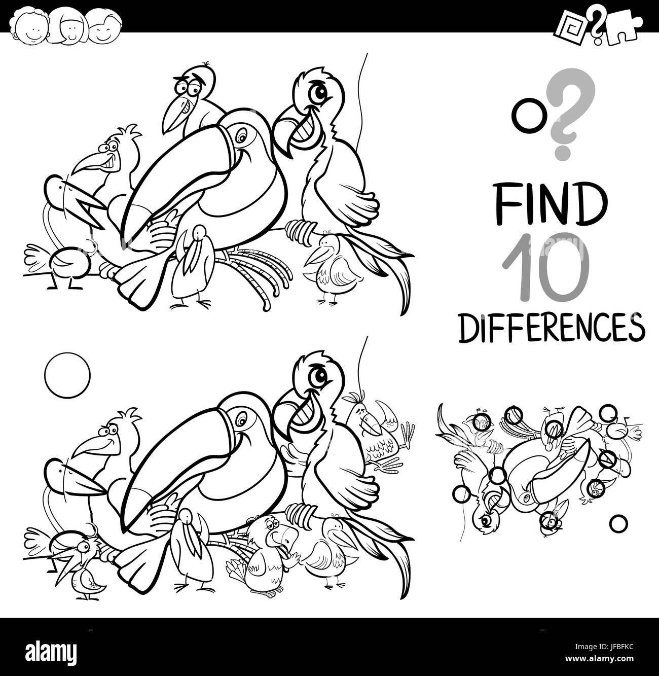 difference activity with birds Stock Photo - Alamy