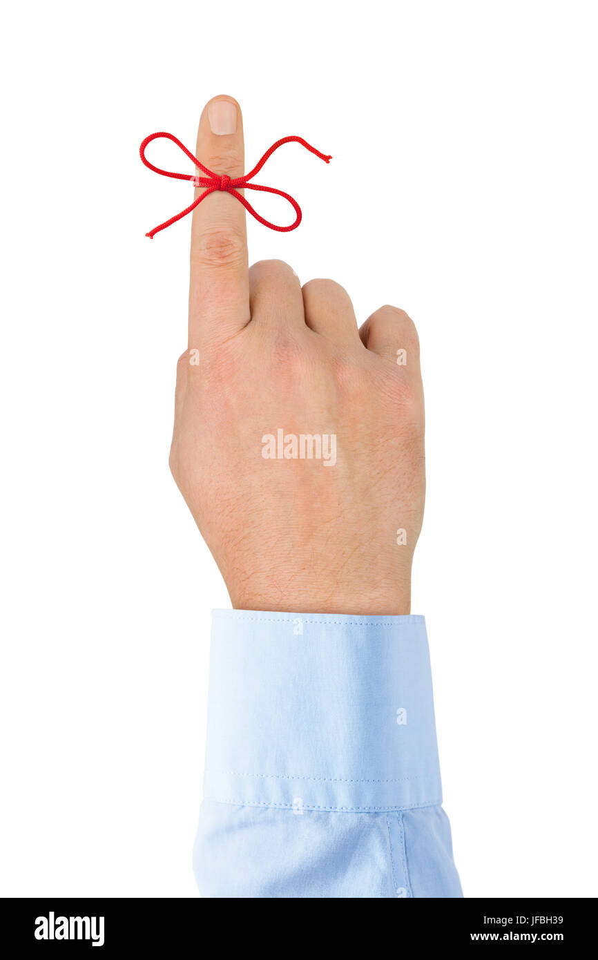 Finger with red ribbon hi-res stock photography and images - Alamy