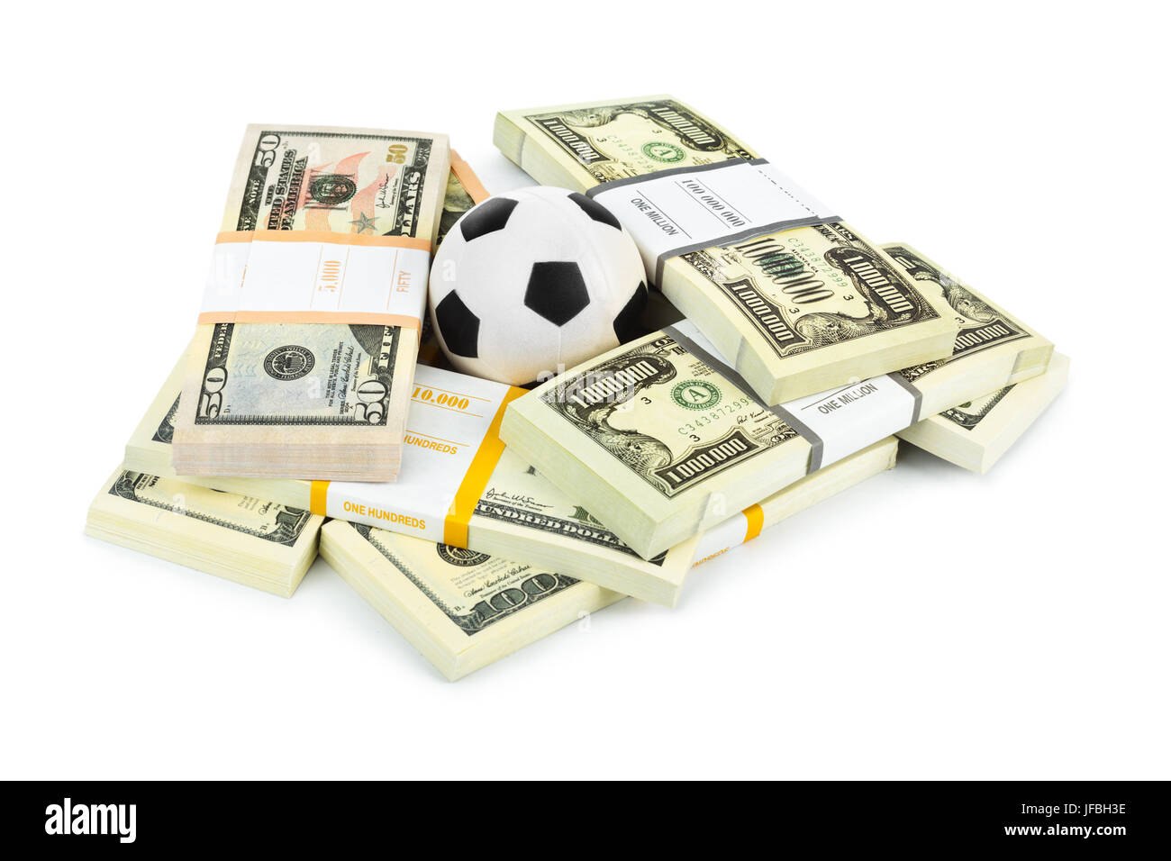 Money and soccer ball Stock Photo - Alamy