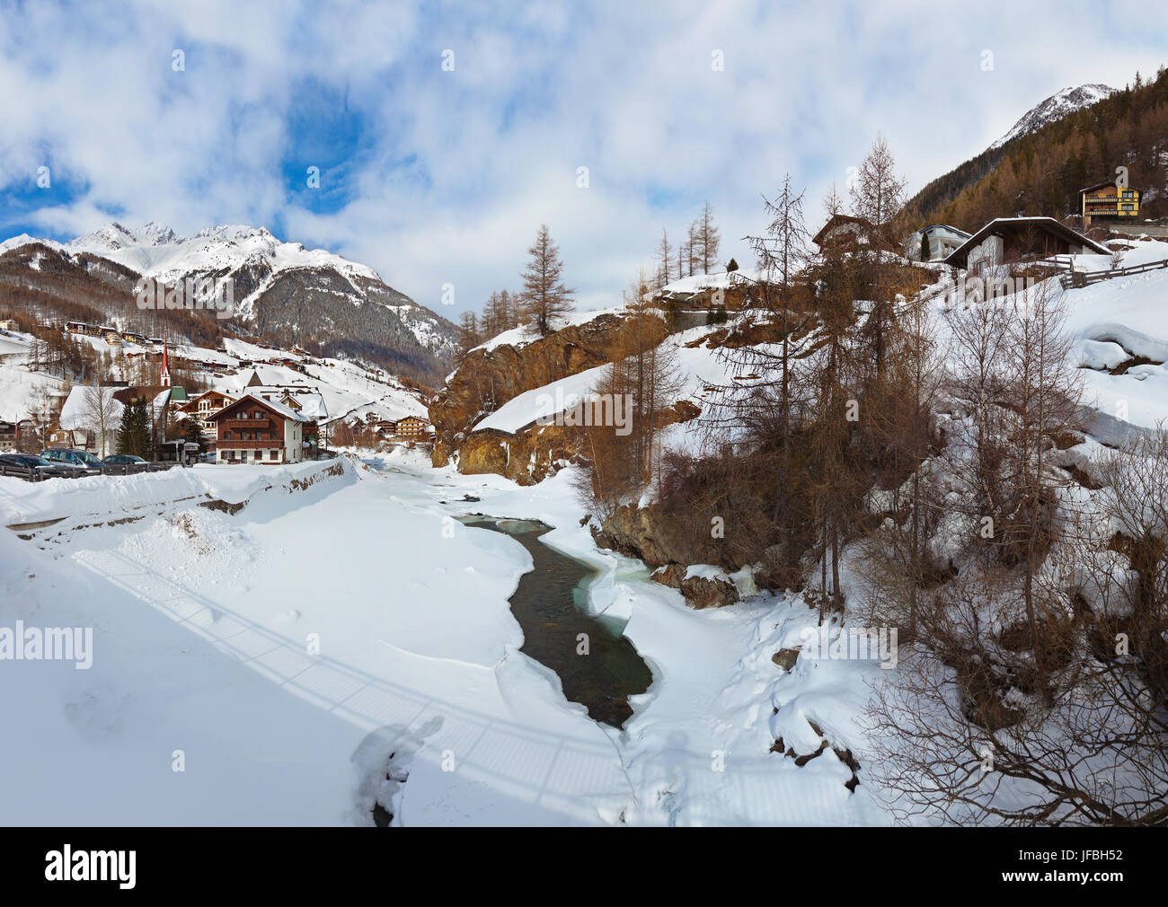Mountains ski resort Solden Austria Stock Photo - Alamy