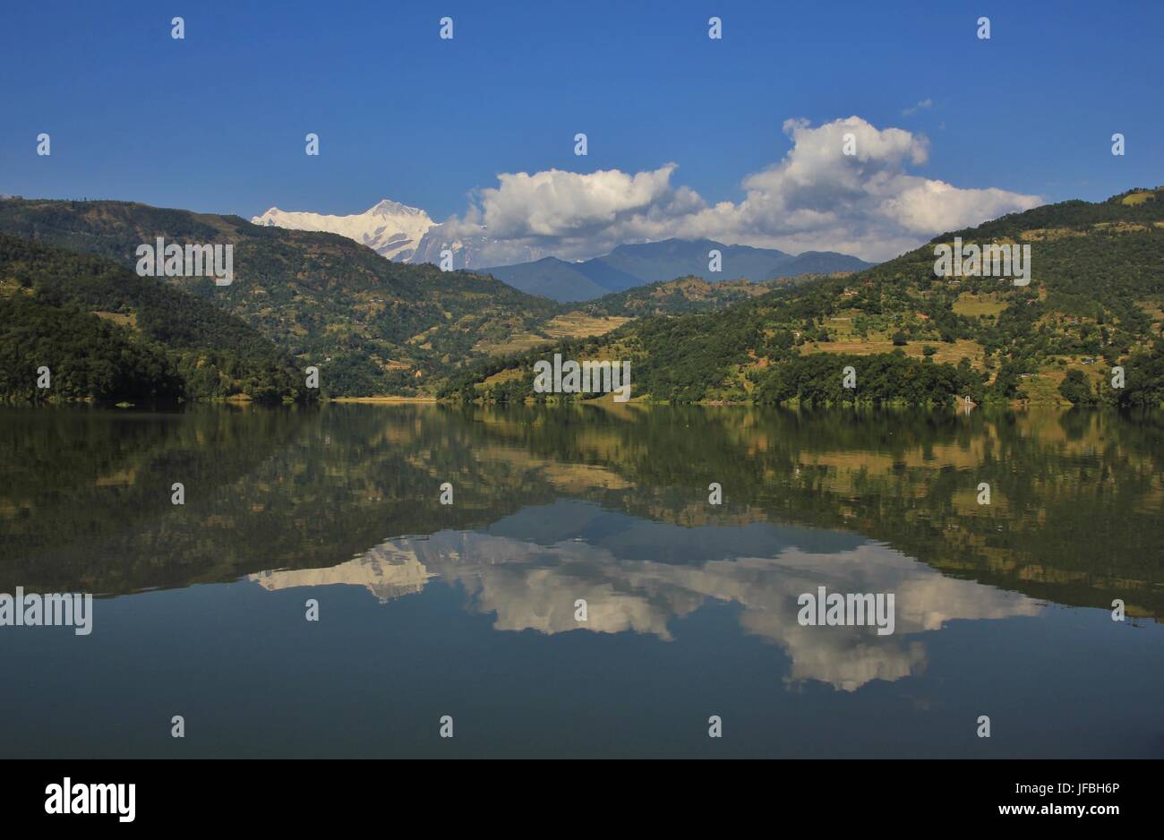 Autumn scene at lake Begnas Tal Stock Photo - Alamy