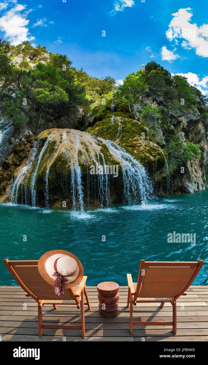 In front of the waterfall hi-res stock photography and images - Alamy