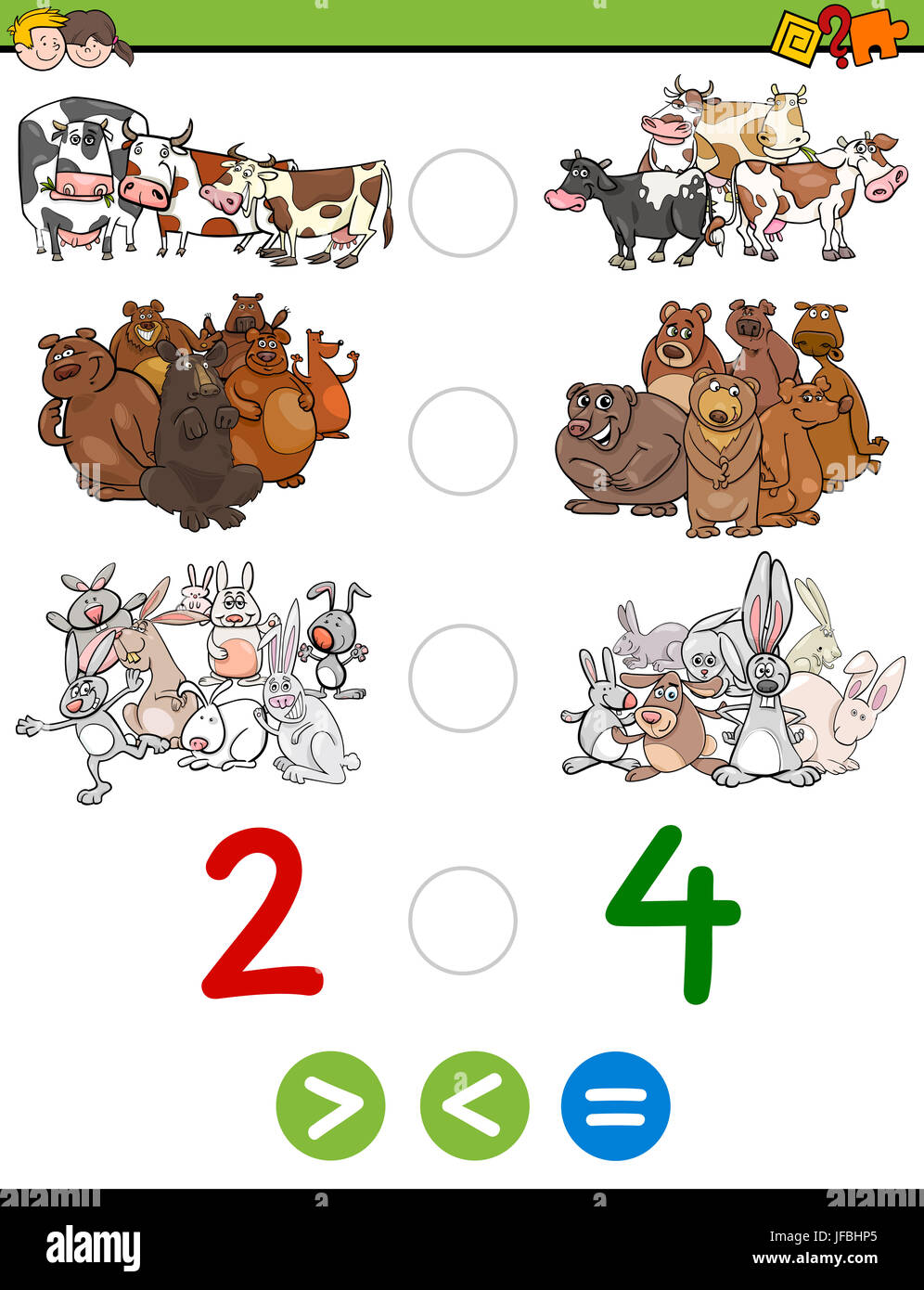 greater less or equal task Stock Photo - Alamy