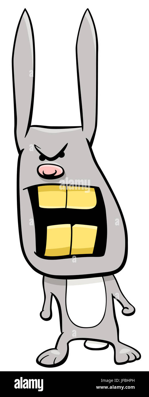 angry bunny cartoon character Stock Photo - Alamy