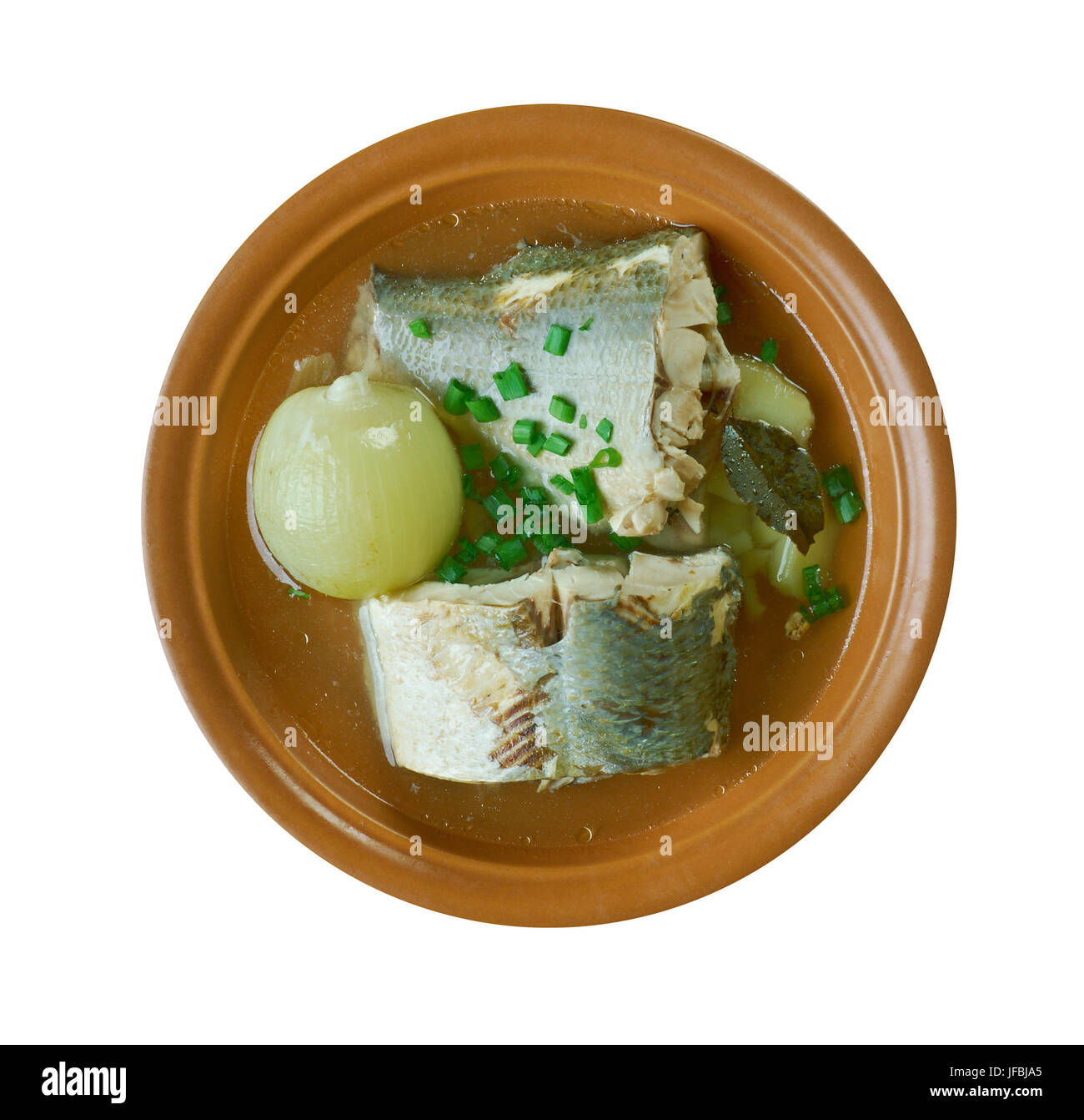 Siberian fish soup of omul Stock Photo - Alamy