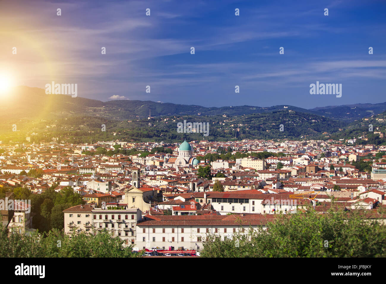 Italy. Florence. View of the city on top Stock Photo - Alamy